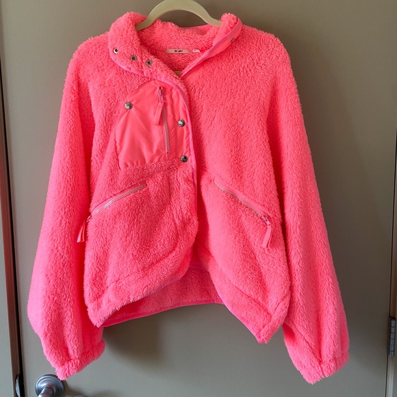 Jackets & Coats | Womens Neon Pink Fleece Jacket | Poshmark